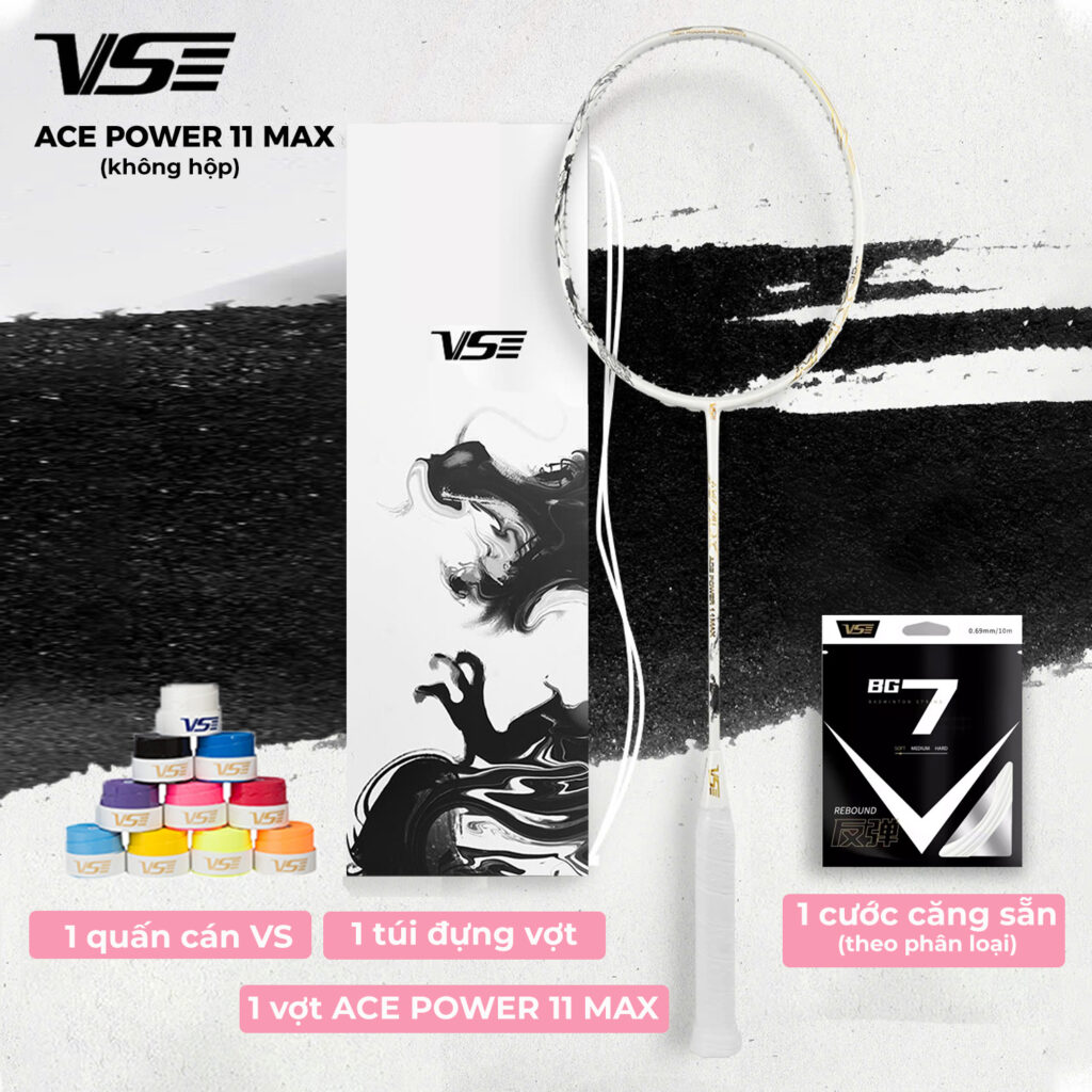 Vợt cầu lông Venson Rồng văn trắng, VS ACE Power 11 Max Dragon phiên ...
